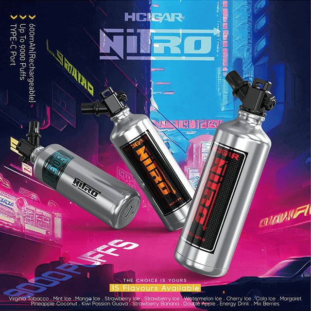 HCigar NITRO Disposable Vape box 600mAh(Rechargeable) 9000 Puffs from ...