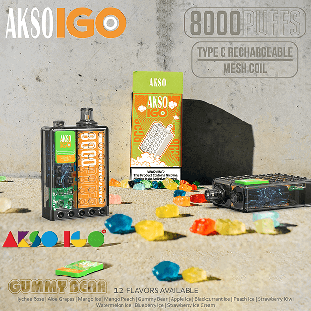 HCigar AKSO IGO Disposable Vape box 650mAh(Rechargeable) 8000 Puffs ...